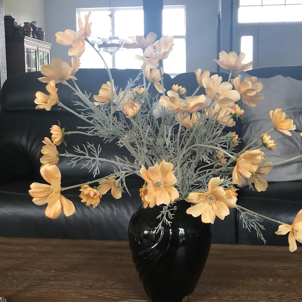 23.5" Fake Cosmos Wildflowers Branch in Soft Yellow & Champagne, Spring ...