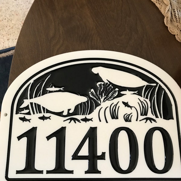Address Plaque 10.5 X 14 Manatee Star Fish Coral Personalized Outdoor ...