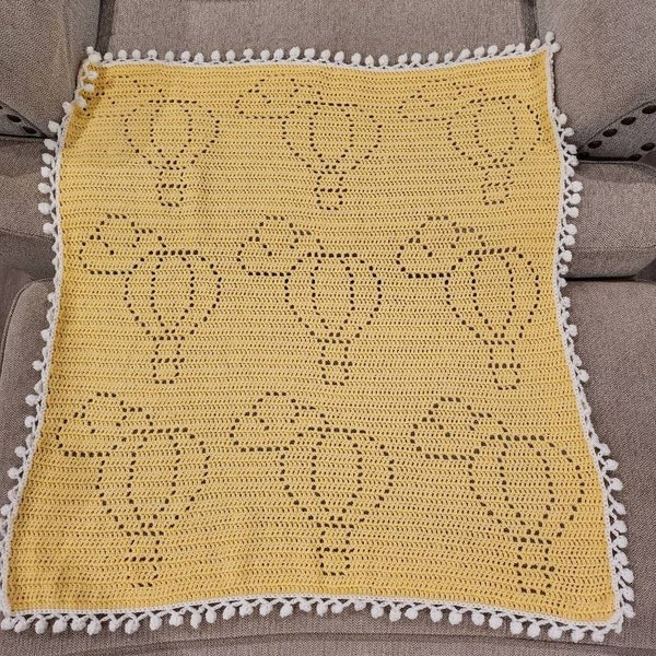 Aria Blanket | Filet Crochet Blanket Pattern | Baby Blanket Crochet ...