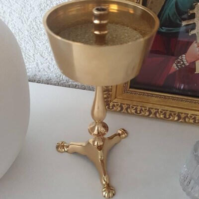 Brass Standing Crucifix Orthodox Cross Solid Table Cross Home Prayer ...