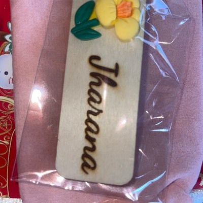 Personalized 3D Food Dessert Wooden Name Tag Badge With Magnetic ...