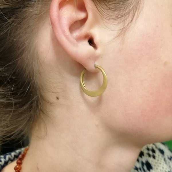 Large Gold Hoops / Big Hoops / Golden / Spiral / Boho / Rustic ...