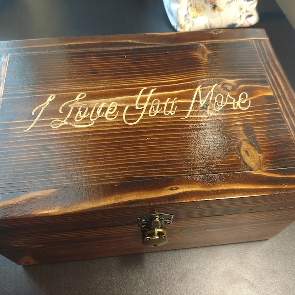 Personalized Memory Box With Lock, Beautifully Engraved Wooden Keepsake ...