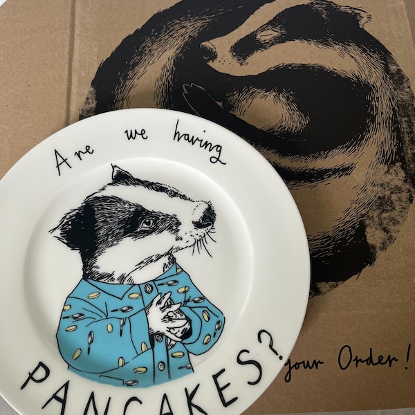British Wildlife Collection - Badger Dinner Plate - Etsy