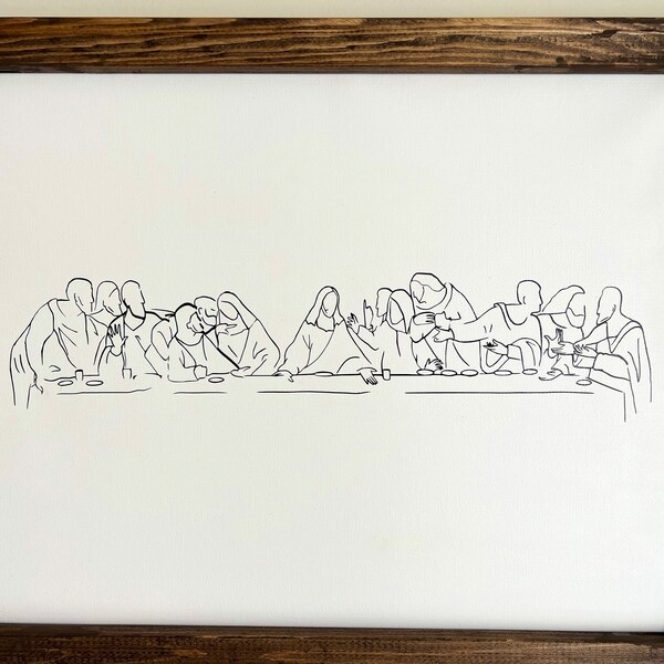 The Last Supper Line Art, Jesus Line Art, Christian Printable Wall Art ...