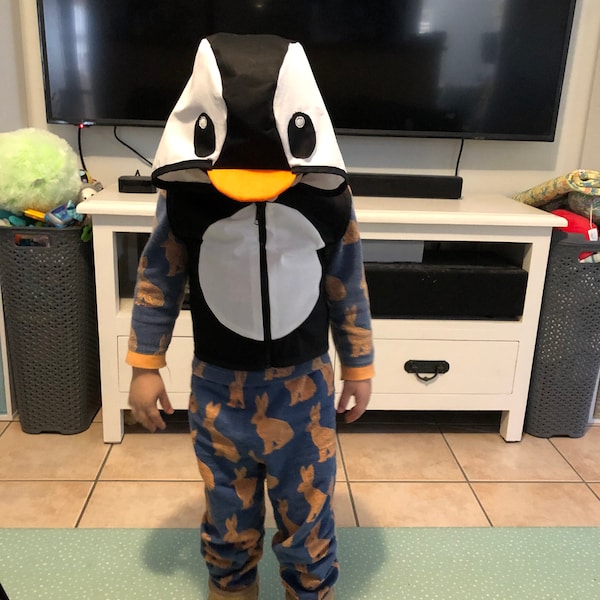 O1/ Kid's Sewing Pattern Pdf/toddler Kid's/ Penguin Hooded Vest / Hood ...