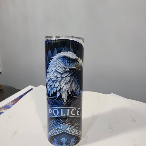 Police Eagle Design, Police Emblem 20oz Skinny Tumbler Design ...