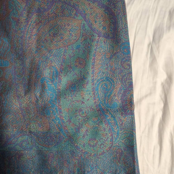 Royal Blue Floral Pashmina Scarf Festival Pashmina Rave Wedding ...