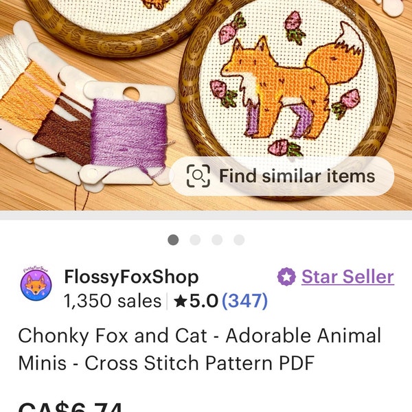 Chonky Fox and Cat Adorable Animal Minis Cross Stitch Pattern PDF - Etsy