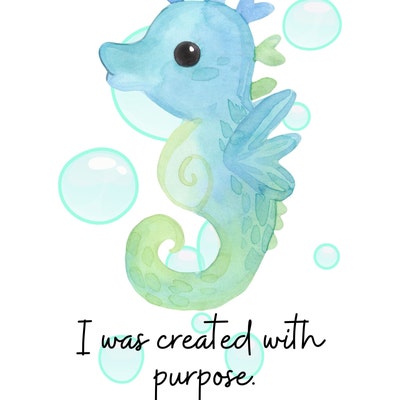 Colorful Christian Ocean Nursery Wall Art Under the Sea Christian Kids ...