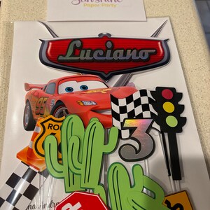 Cars Cake Topper, Custom Cake Topper, Personalized Cars Cake Topper ...