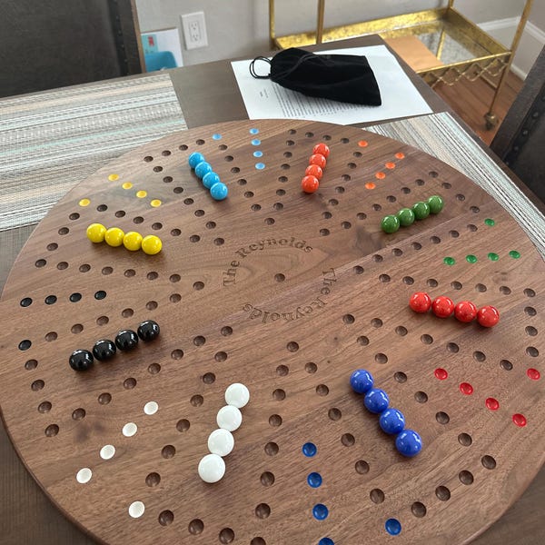 RUSTIC KNOTTY WALNUT Cards 'N Marbles With Handle - Etsy