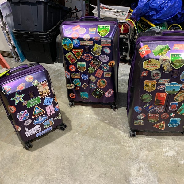 Personalizable Travel Stickers Pack, Vintage-style Travel Gift, Decals ...