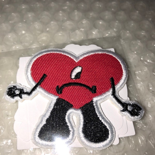 Bad Bunny Heart Iron on Patch, Bad Bunny Heart Patch, Bad Bunny Corazon ...
