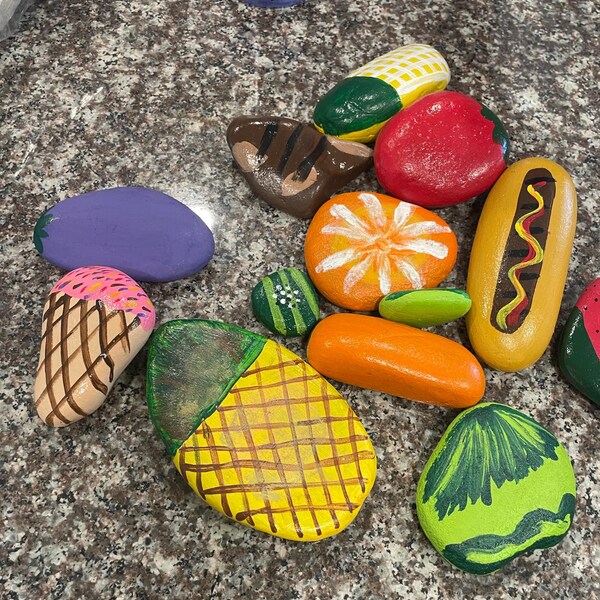 Play Food Painted Rocks - Etsy