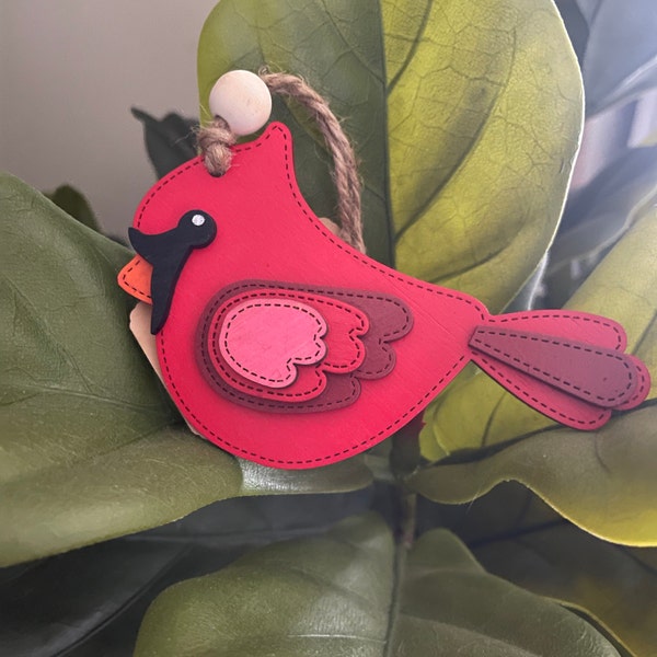 Hand Stitched Looking Cardinal Ornament! Tag, Christmas, Sewn Look ...