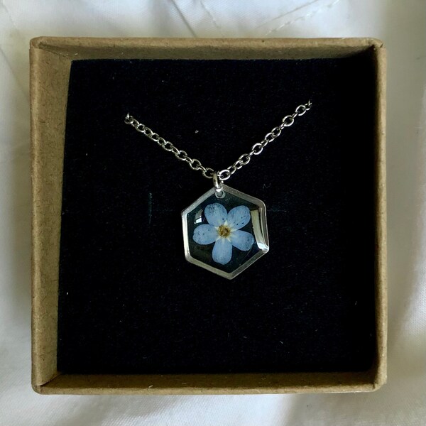 Forget Me Not Necklace, Unique Birthday Gift, Dainty Forget Me Not ...