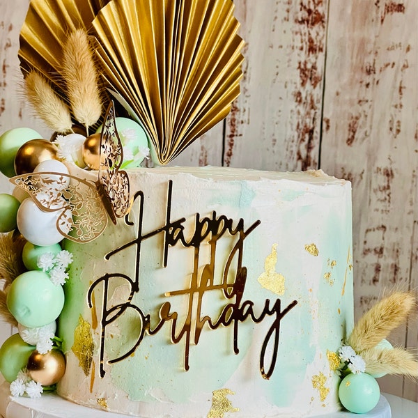 Happy Birthday Cake Charm | Personalised | Various Sizes & Colours - Etsy