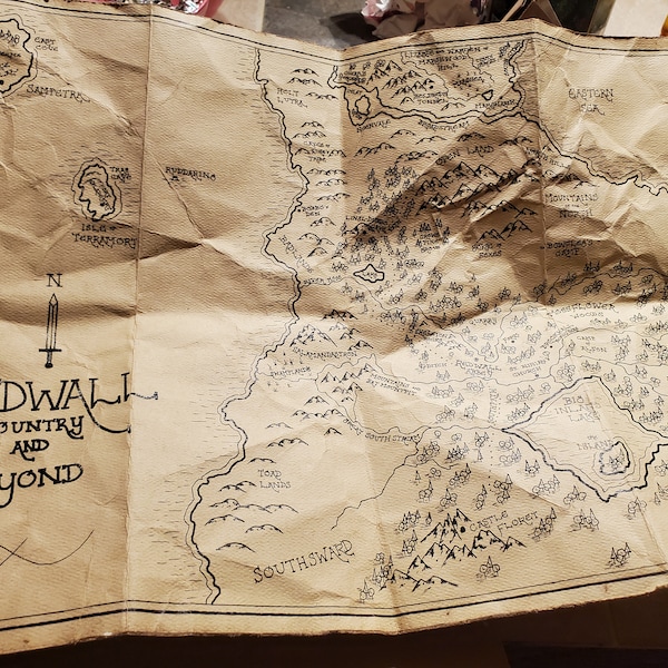 Map of Redwall: Aged, Handmade, Hand Drawn, Authentic Gift, Fantasy Art ...
