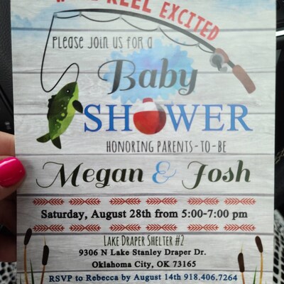 Fishing Baby Shower, REEL Excited Baby Boy, Rustic, Fisherman, Catch ...