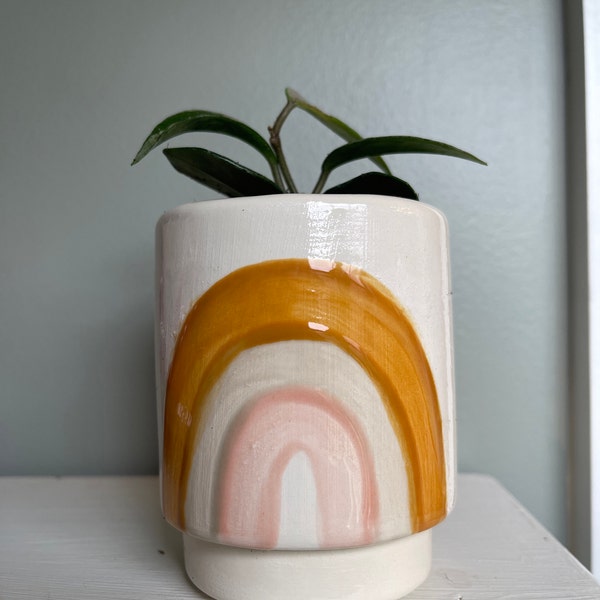 Rainbow Ceramic Planters Pots - Etsy