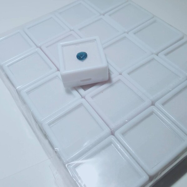 20 Pcs 3 X 3 Cm White Gem Display Plastic Box Storage Containers for ...