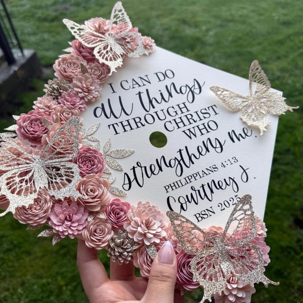 Plain Graduation Cap Topper | 2023 Graduation | Custom Plain Grad Cap ...