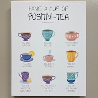 Positivi-tea Positivity Self Affirmation Digital Print Self Empowerment ...