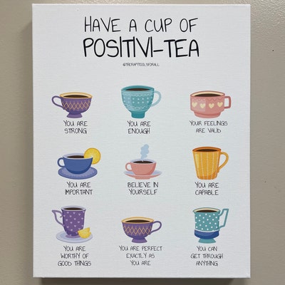 Positivi-tea Positivity Self Affirmation Digital Print Self Empowerment ...