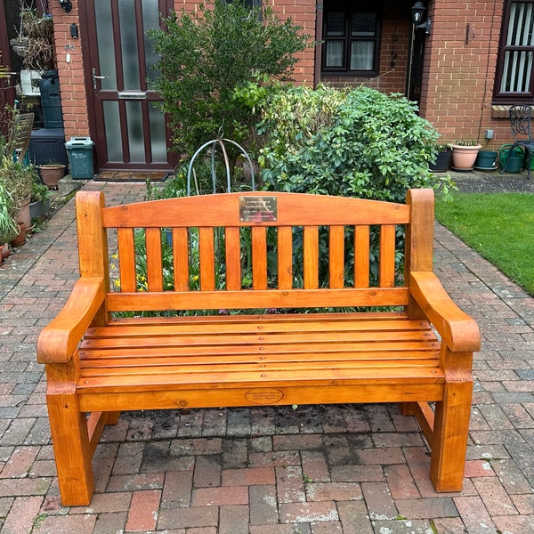 Memorial Bench Four Seat Oak - Etsy