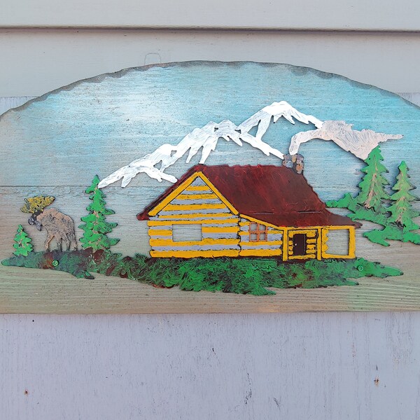 Cabin in the Woods Metal Wall Art - Etsy
