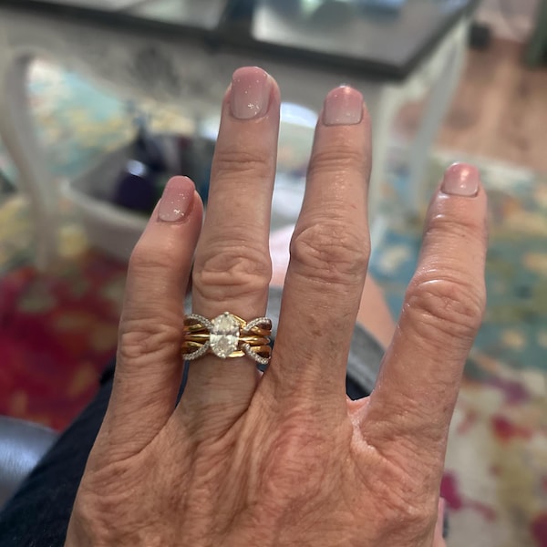 Enhancer Ring Set, 1.65 Ct Baguette Cut Diamond Enhancer Engagement ...