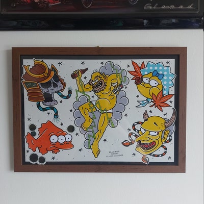 Japanese Simpsons Tattoo Traditional Simpsons Tattoo Flash Sheet Tattoo ...