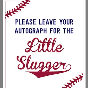 Leave Your Autograph for the Little All-star Sign OR Little Slugger ...