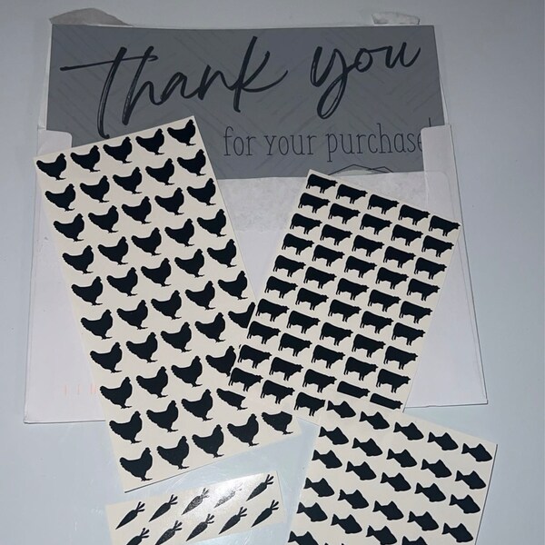 Meal Indicator Stickers (set of 10) Wedding Meal Decals Entree Stickers ...