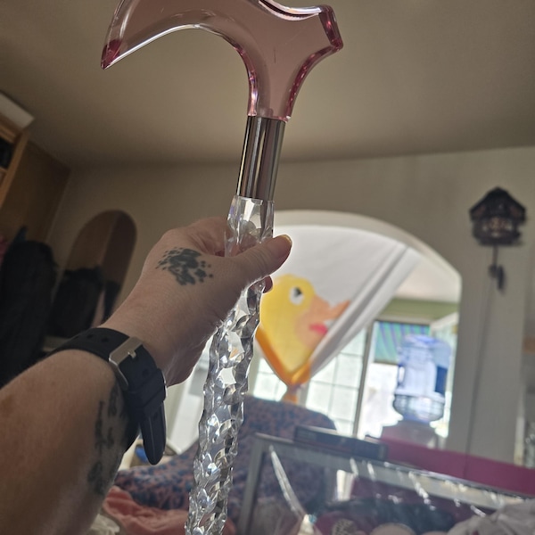 Handcrafted Clear Acrylic Walking Cane, Elegant Transparent Walking ...