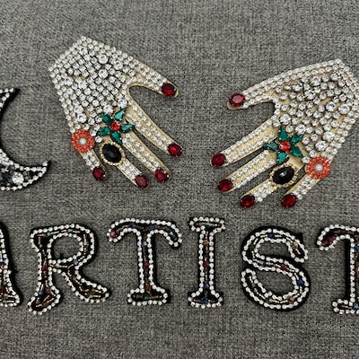Delicate Embroidery Beaded Letters Sequined Applique - Etsy