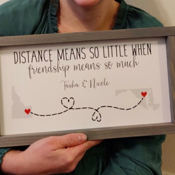 Best Friend Long Distance Gift, Distance Means so Little When ...