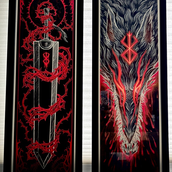 Dragonslayer Sword Vertical Art Print - Guts' Sword Anime Manga Wall ...
