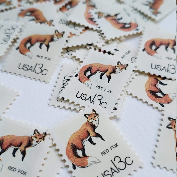 7x RED FOX Foxes Wild Animals Wildlife 1978 13c Unused Postage Stamp ...