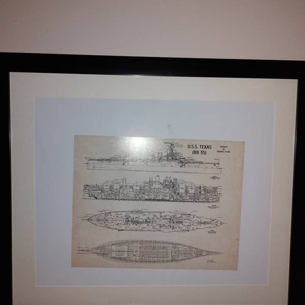 USS IOWA Blueprint 11" X 14" - Etsy