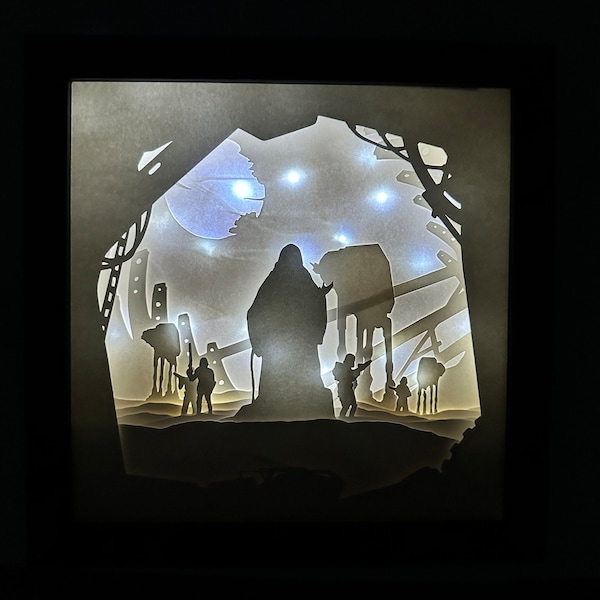 Star Wars Paper Cut Lightbox: 3D Shadow Box SVG Bundle (digital ...