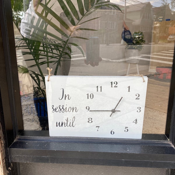 Will Return Soon in Session Clock Sign, Wood Business Sign - Etsy