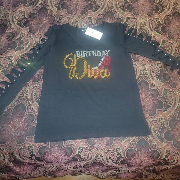 Rhinestone Angel Wings Women's Tops Shirts Bling Cute T-shirt New Trend ...