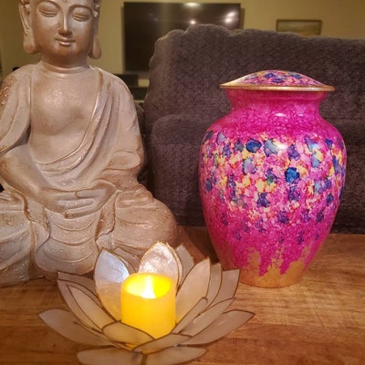 Leopard Print Cremation Urn, Cheetah Print Cremation Urn, Hand Painted ...