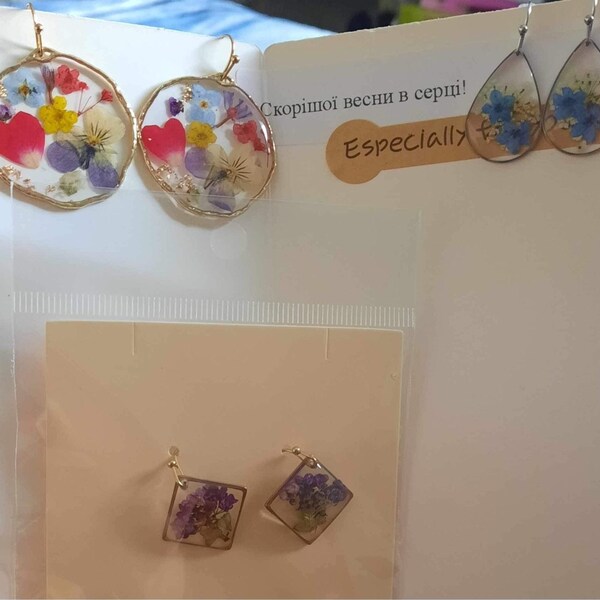 Pink Cherry Blossom Ring, Dried Real Flower Rings, Pressed Fresh Flower ...