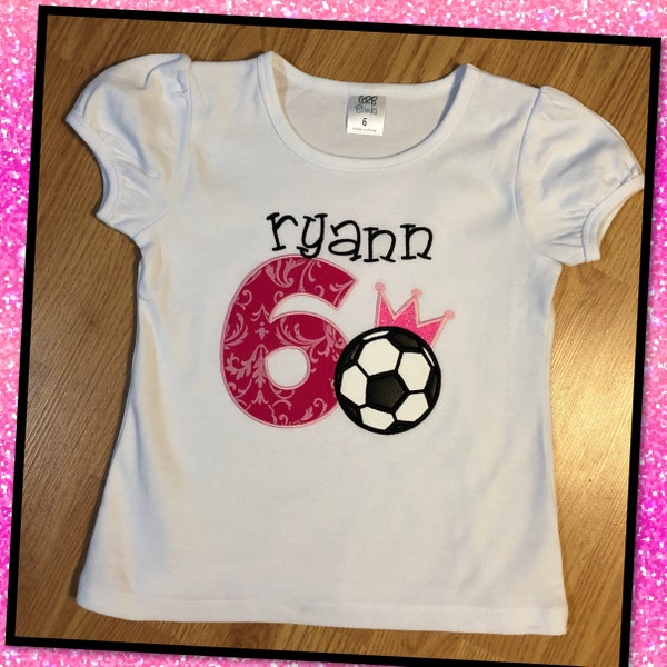 Soccer Ball Princess Crown Applique Design - Etsy