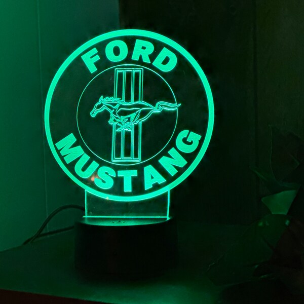 Ford Mustang Logo LED Light - Etsy
