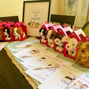 Puppy Party Pack Adoption Certificate, Adopt a Puppy Sign, Make a ...