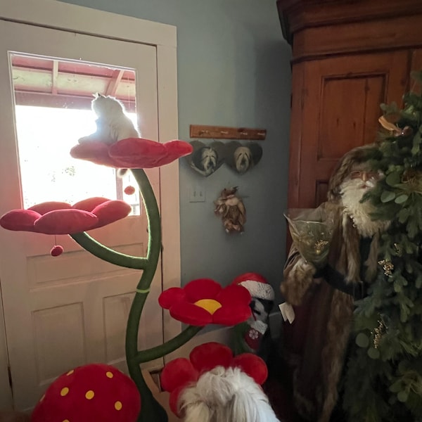 HEXAFLORA Wood Cat Tree Tower, Wooden Cat Tower, Modern Cat Climbing ...